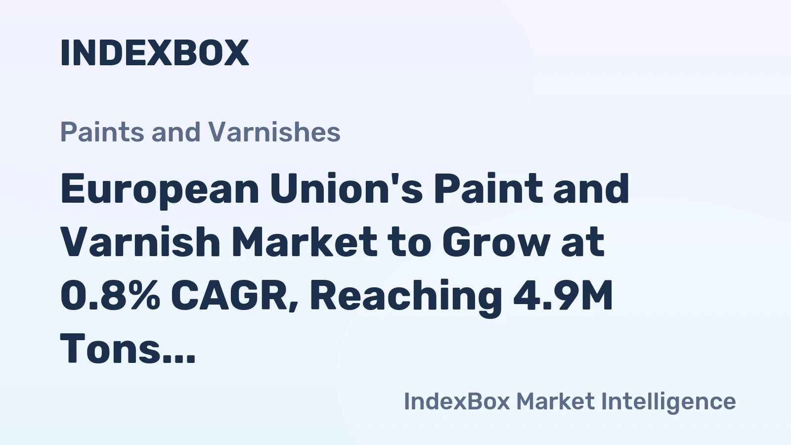 European Union's Paint and Varnish Market to Grow at 0.8% CAGR, Reaching 4.9M Tons by 2035