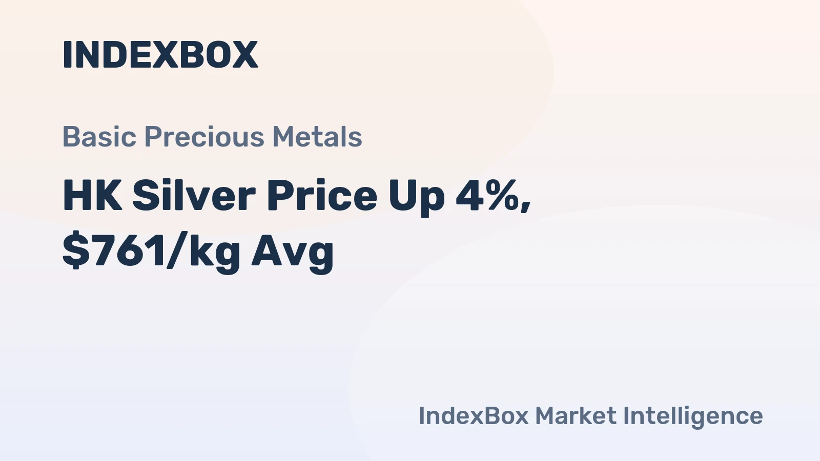 HK Silver Price Up 4%, $761/kg Avg