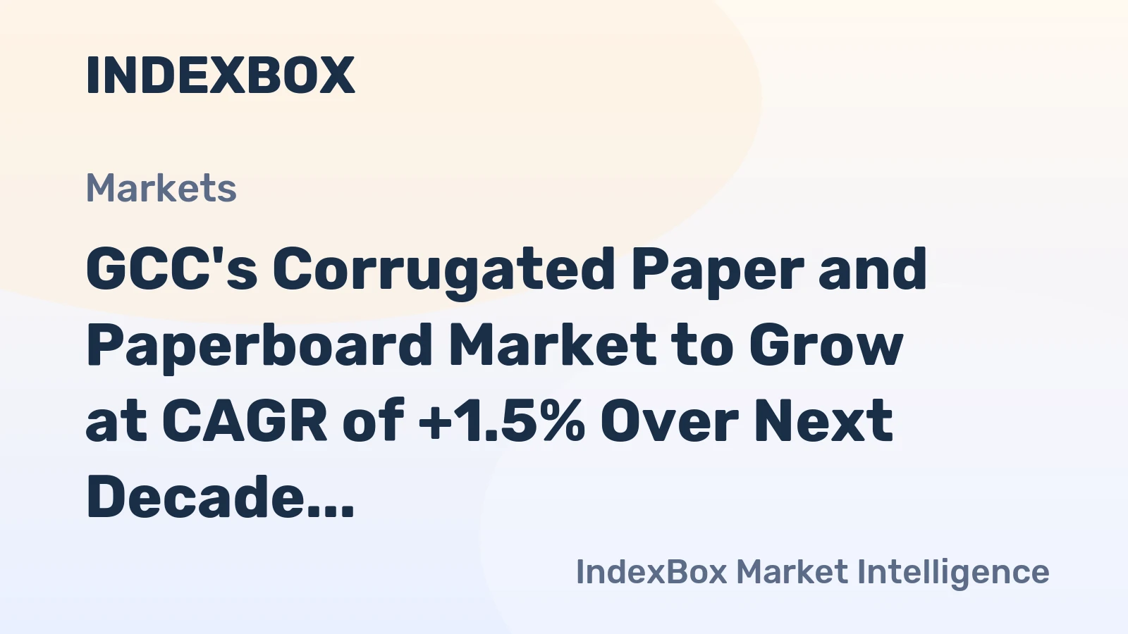 GCC's Corrugated Paper and Paperboard Market to Grow at CAGR of +1.5% Over Next Decade