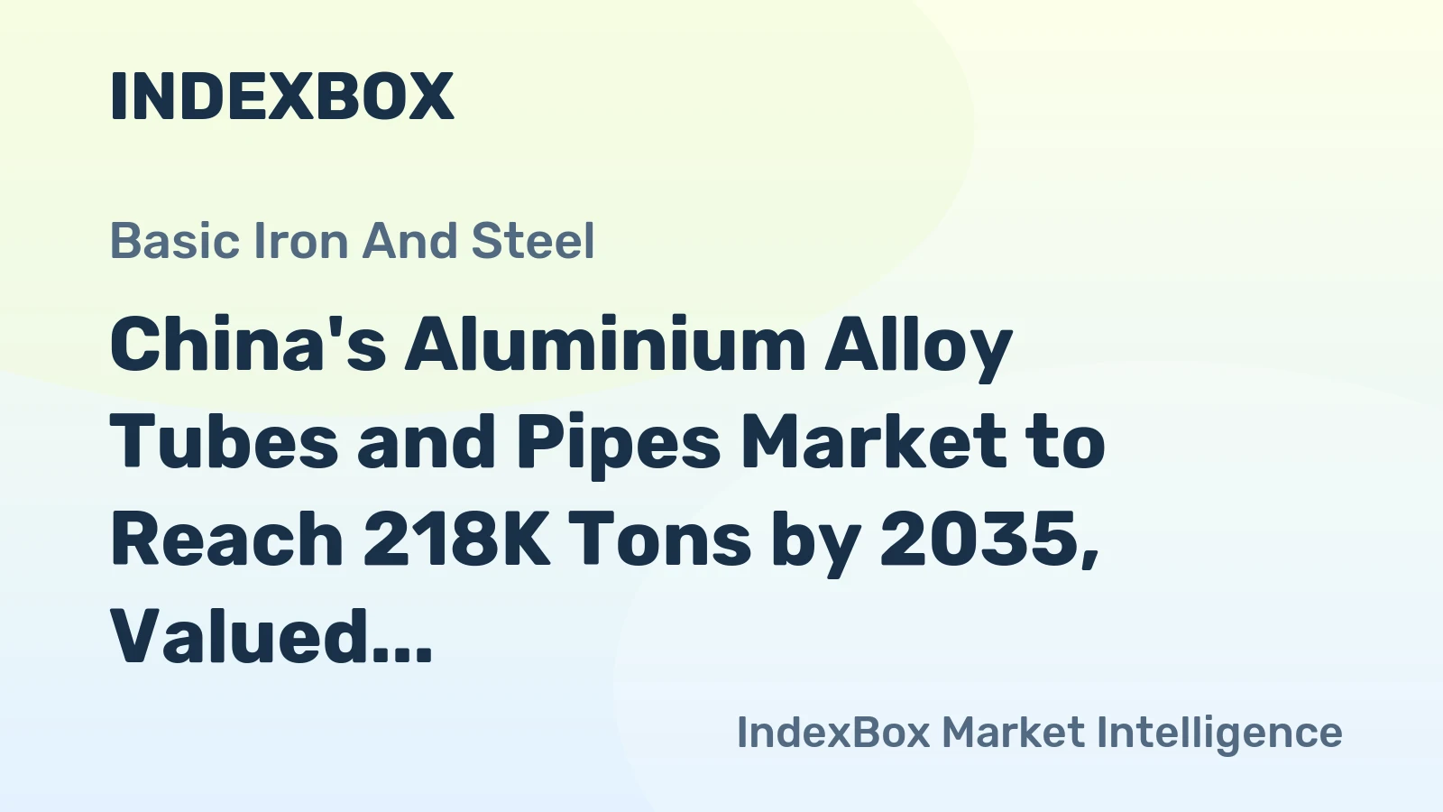 China's Aluminium Alloy Tubes and Pipes Market to Reach 218K Tons by 2035, Valued at $1.1B