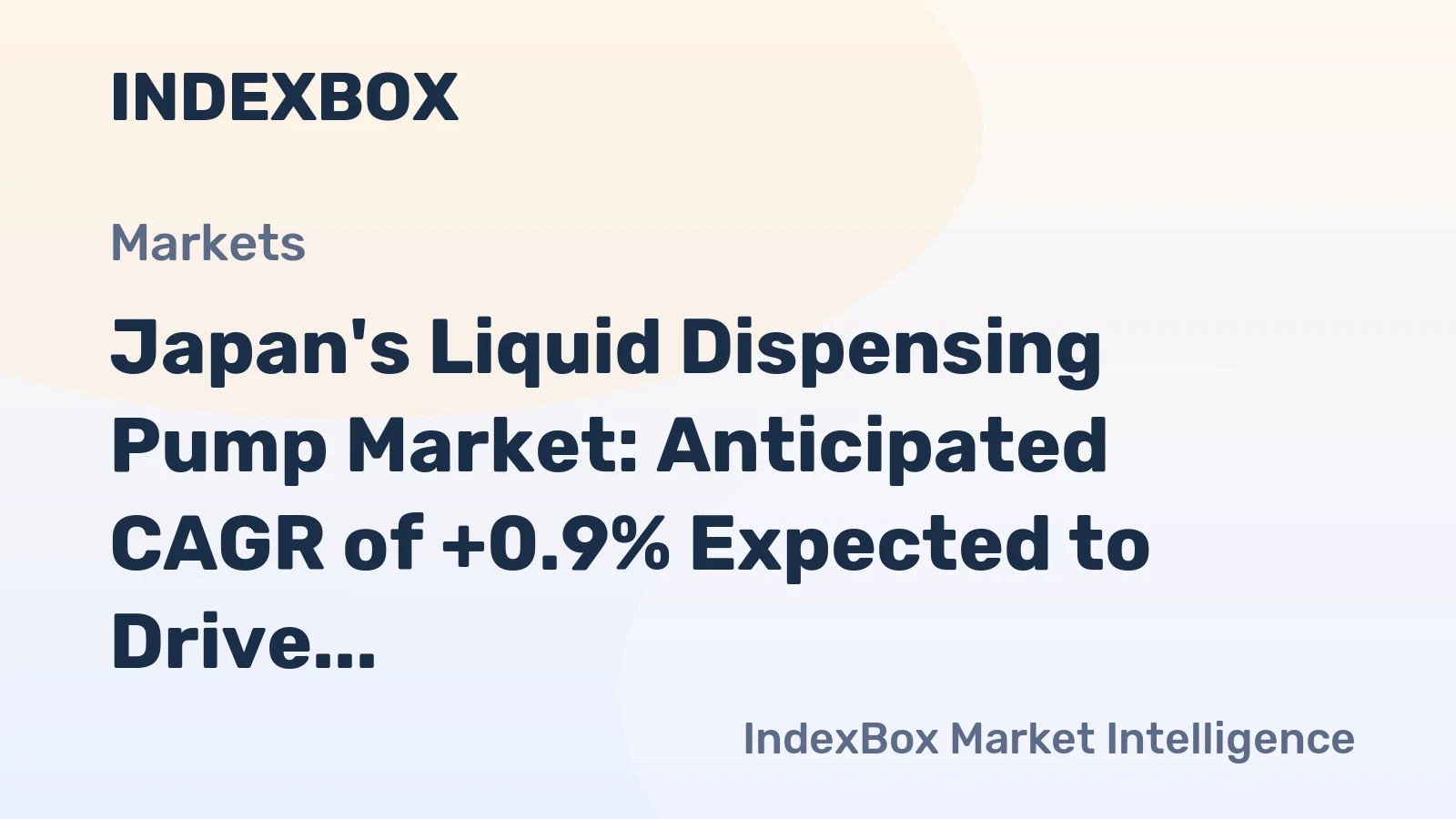 Japan's Liquid Dispensing Pump Market: Anticipated CAGR of +0.9% Expected to Drive Growth