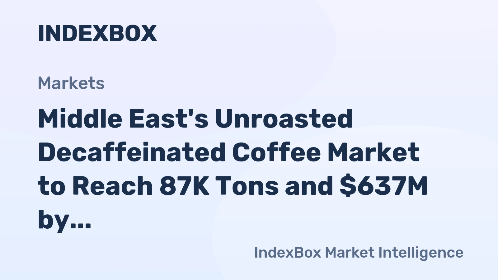 Middle East's Unroasted Decaffeinated Coffee Market to Reach 87K Tons and $637M by 2035