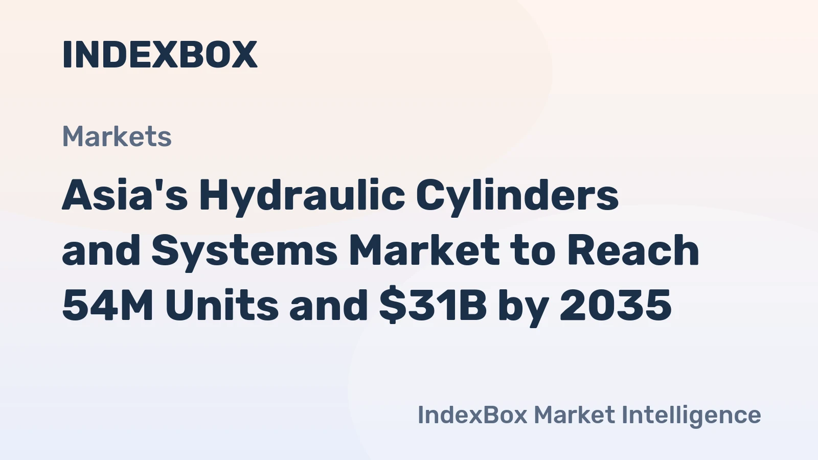 Asia's Hydraulic Cylinders and Systems Market to Reach 54M Units and $31B by 2035