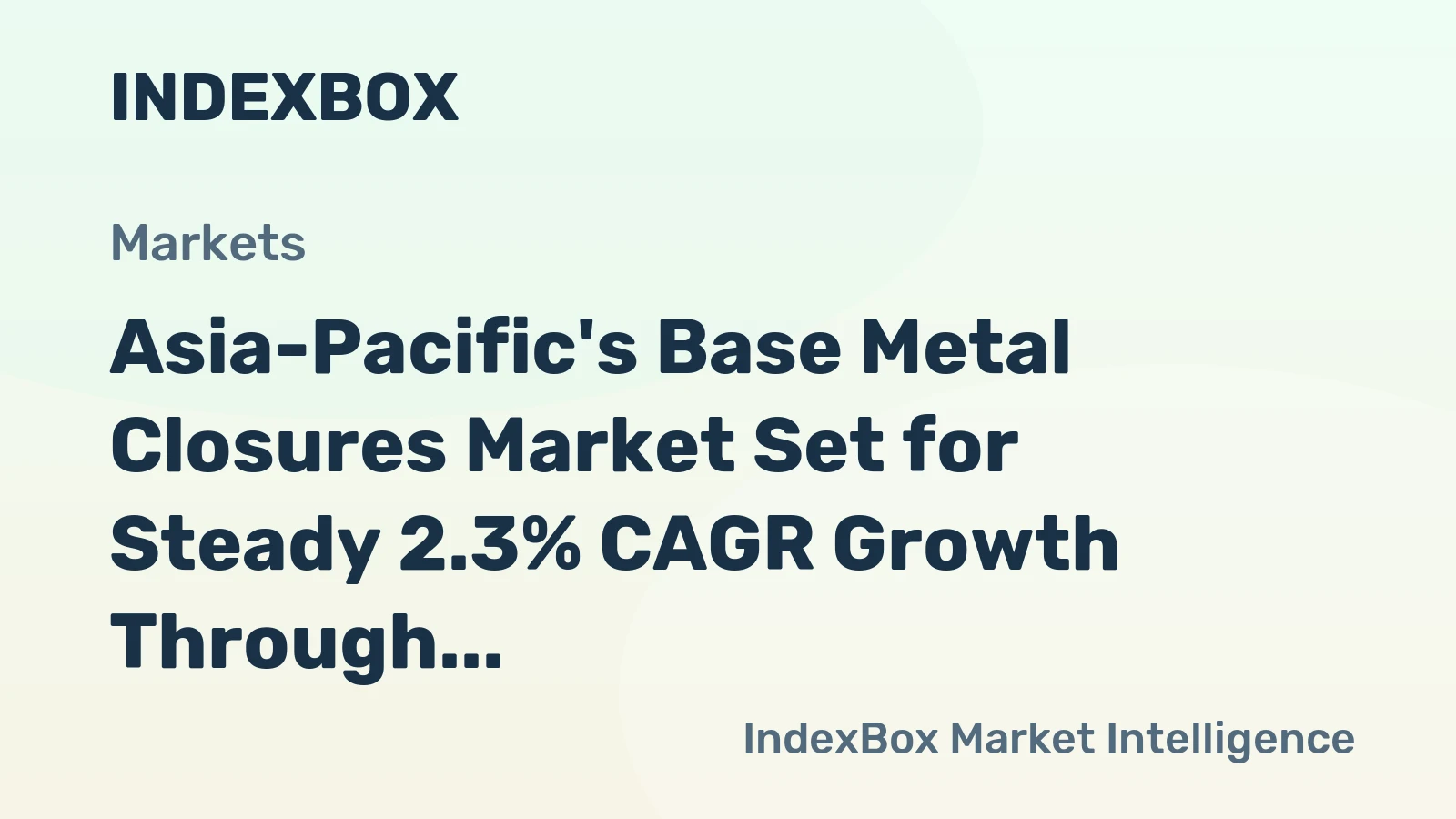 Asia-Pacific's Base Metal Closures Market Set for Steady 2.3% CAGR Growth Through 2035