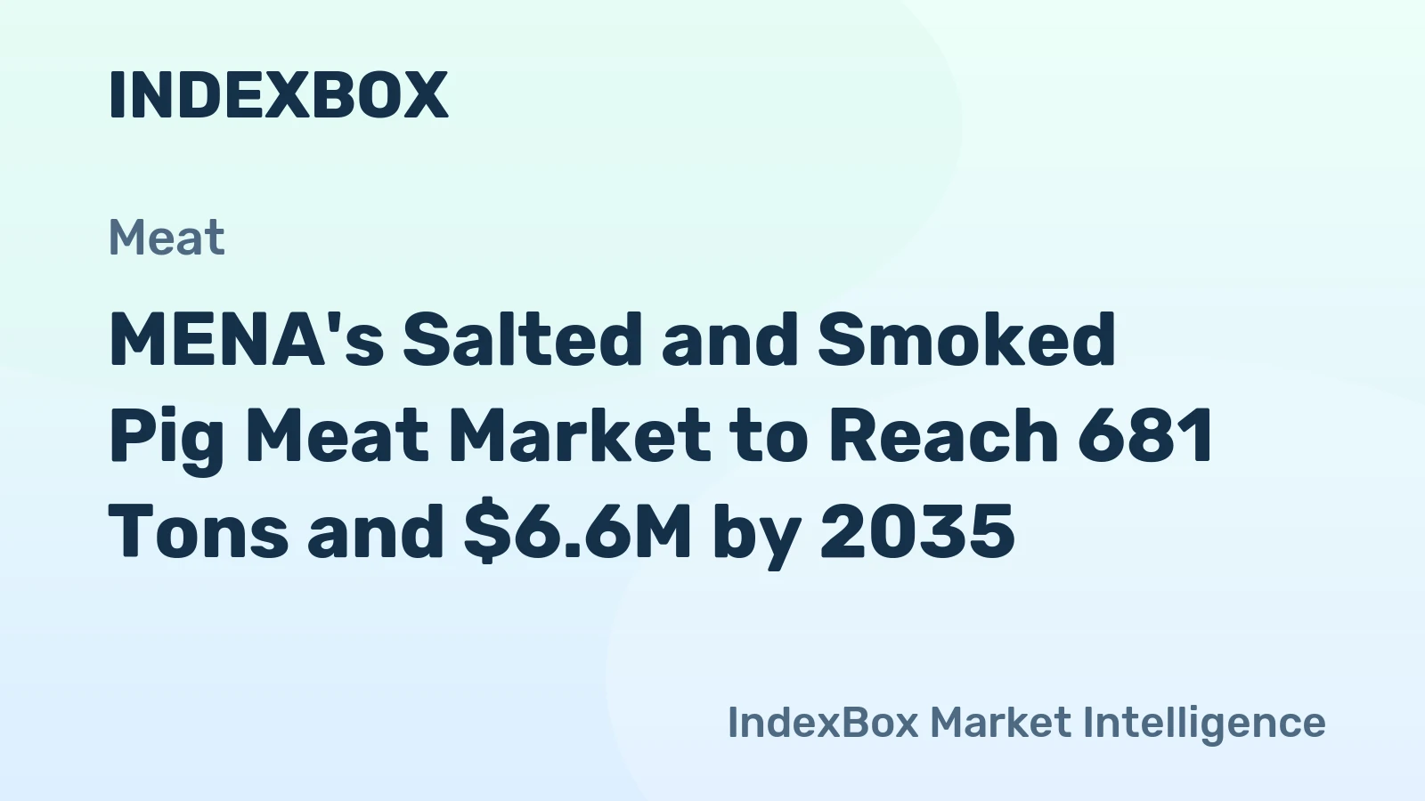 MENA's Salted and Smoked Pig Meat Market to Reach 681 Tons and $6.6M by 2035