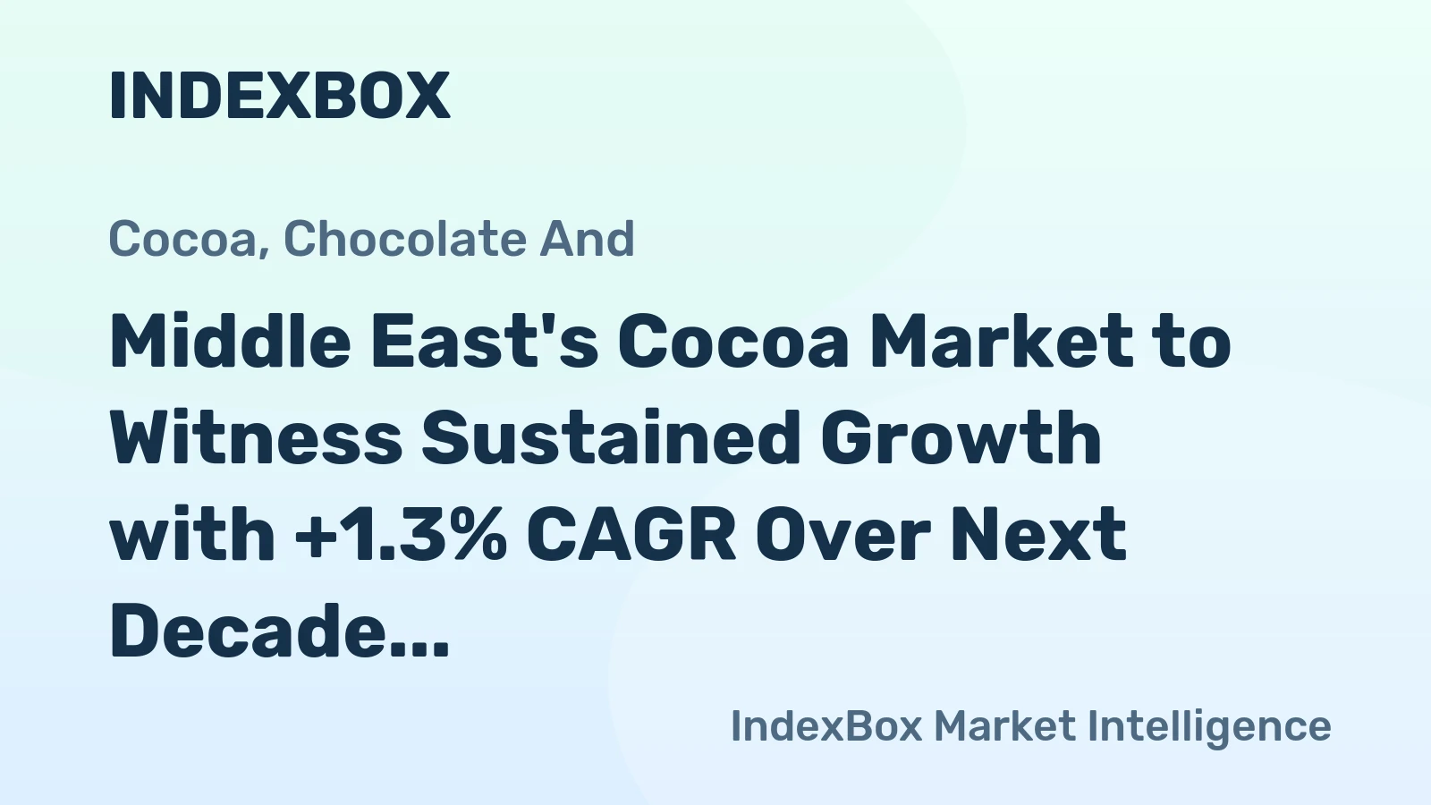 Middle East's Cocoa Market to Witness Sustained Growth with +1.3% CAGR Over Next Decade