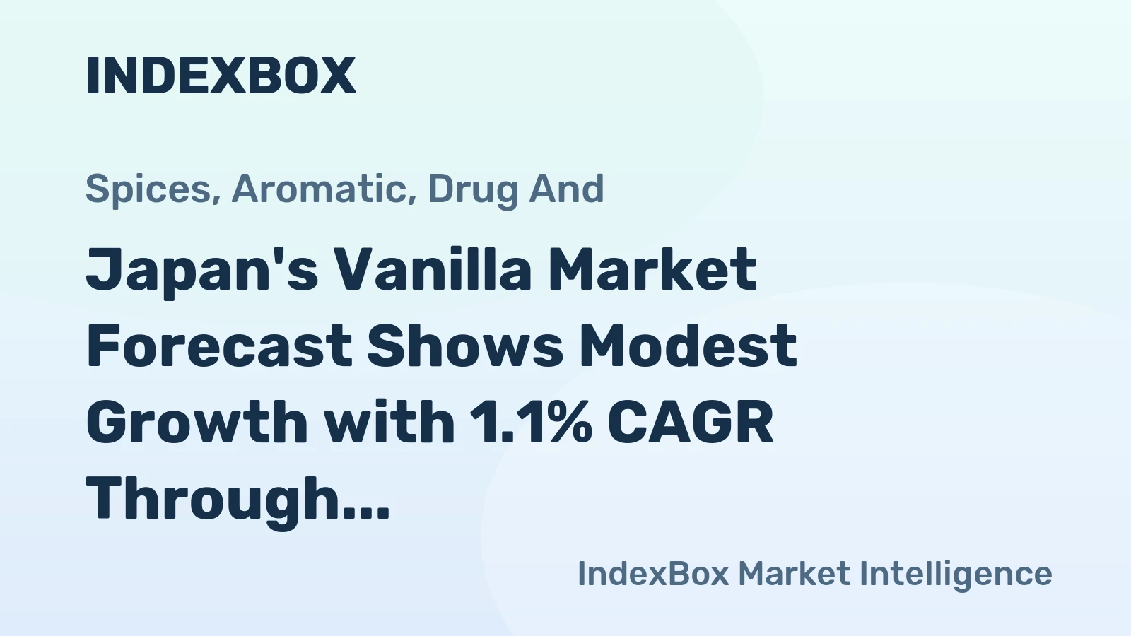 Japan's Vanilla Market Forecast Shows Modest Growth with 1.1% CAGR Through 2035