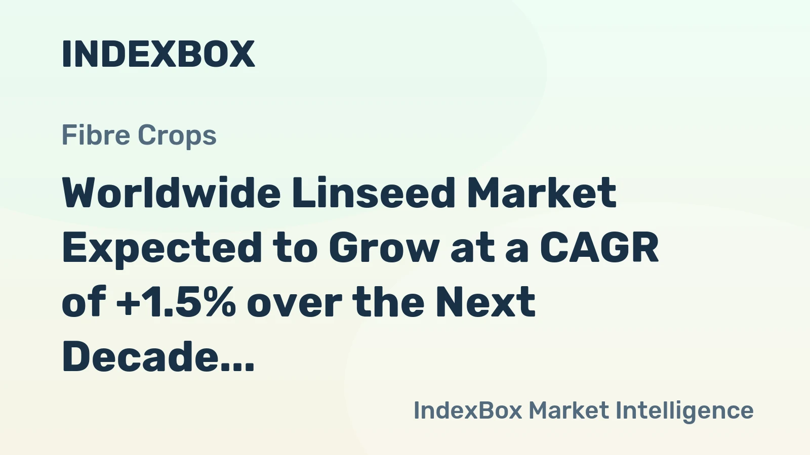 Worldwide Linseed Market Expected to Grow at a CAGR of +1.5% over the Next Decade
