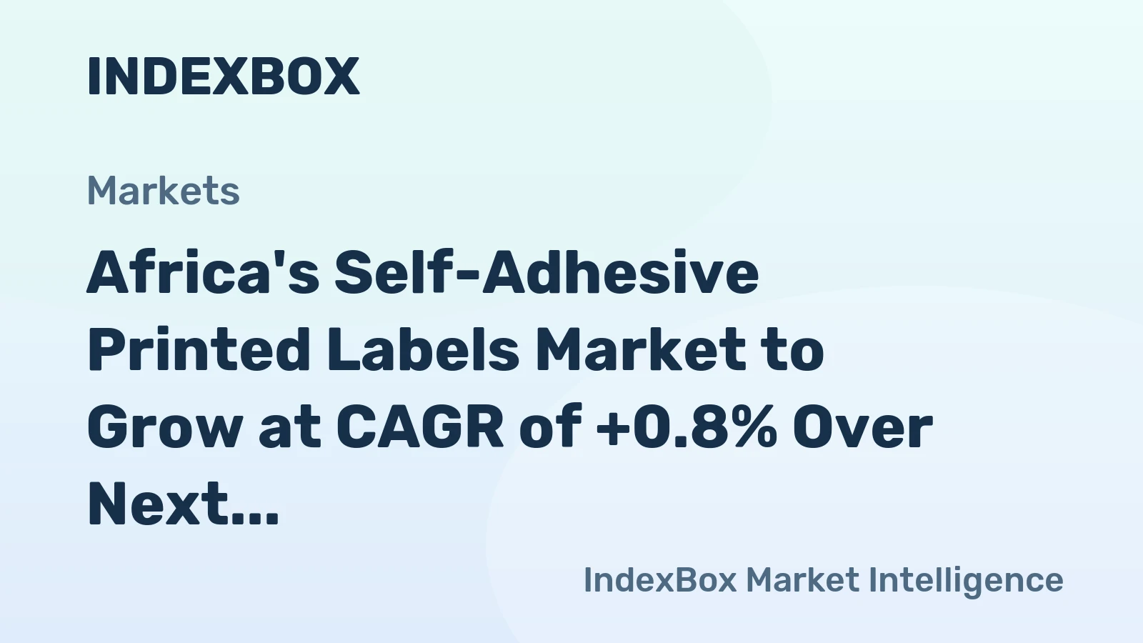 Africa's Self-Adhesive Printed Labels Market to Grow at CAGR of +0.8% Over Next Decade