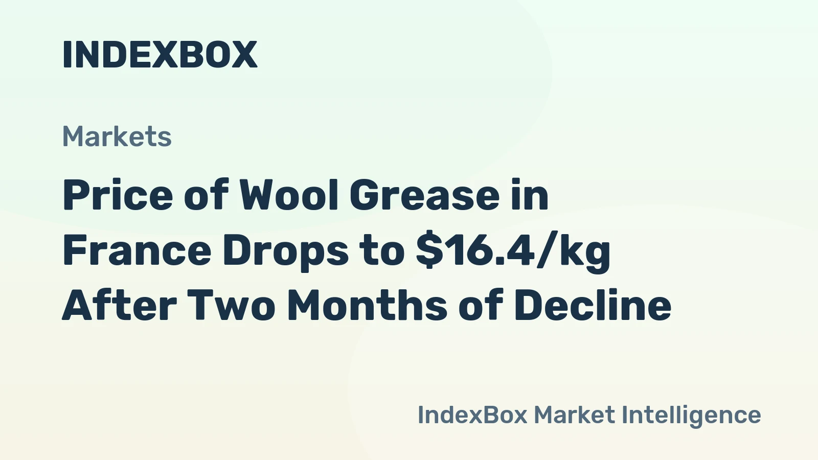 Price of Wool Grease in France Drops to $16.4/kg After Two Months of Decline