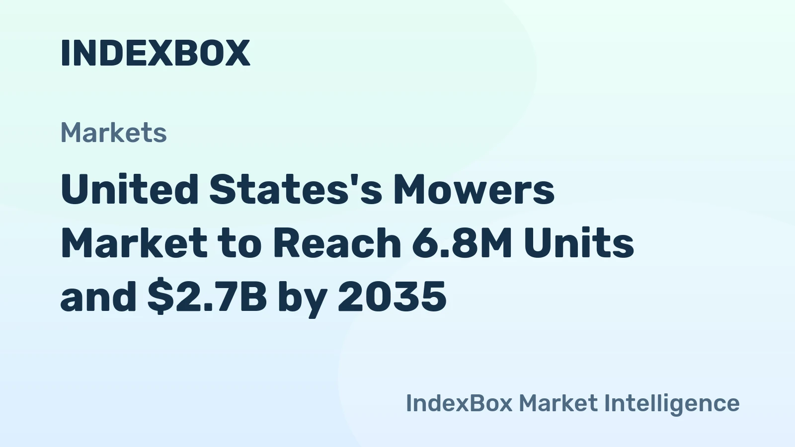 United States's Mowers Market to Reach 6.8M Units and $2.7B by 2035