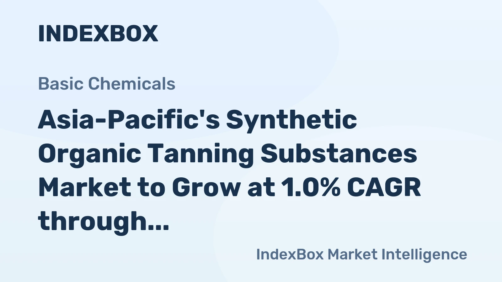 Asia-Pacific's Synthetic Organic Tanning Substances Market to Grow at 1.0% CAGR through 2035
