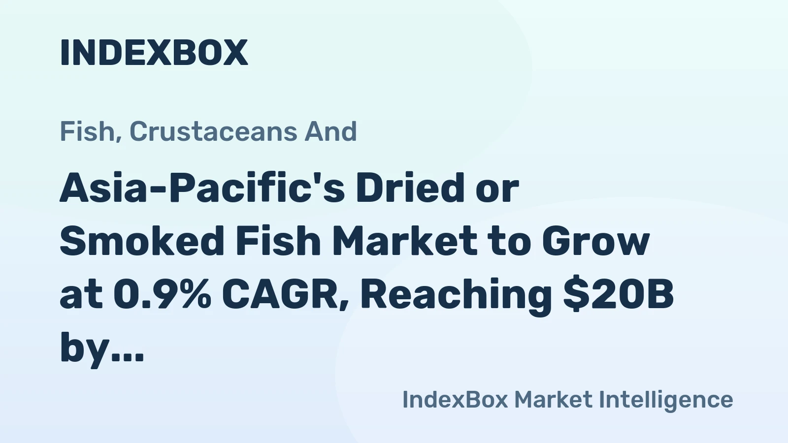 Asia-Pacific's Dried or Smoked Fish Market to Grow at 0.9% CAGR, Reaching $20B by 2035