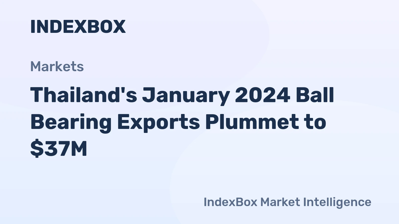 Thailand's January 2024 Ball Bearing Exports Plummet to $37M