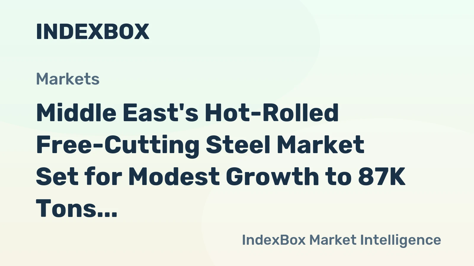 Middle East's Hot-Rolled Free-Cutting Steel Market Set for Modest Growth to 87K Tons and $96M by 2035