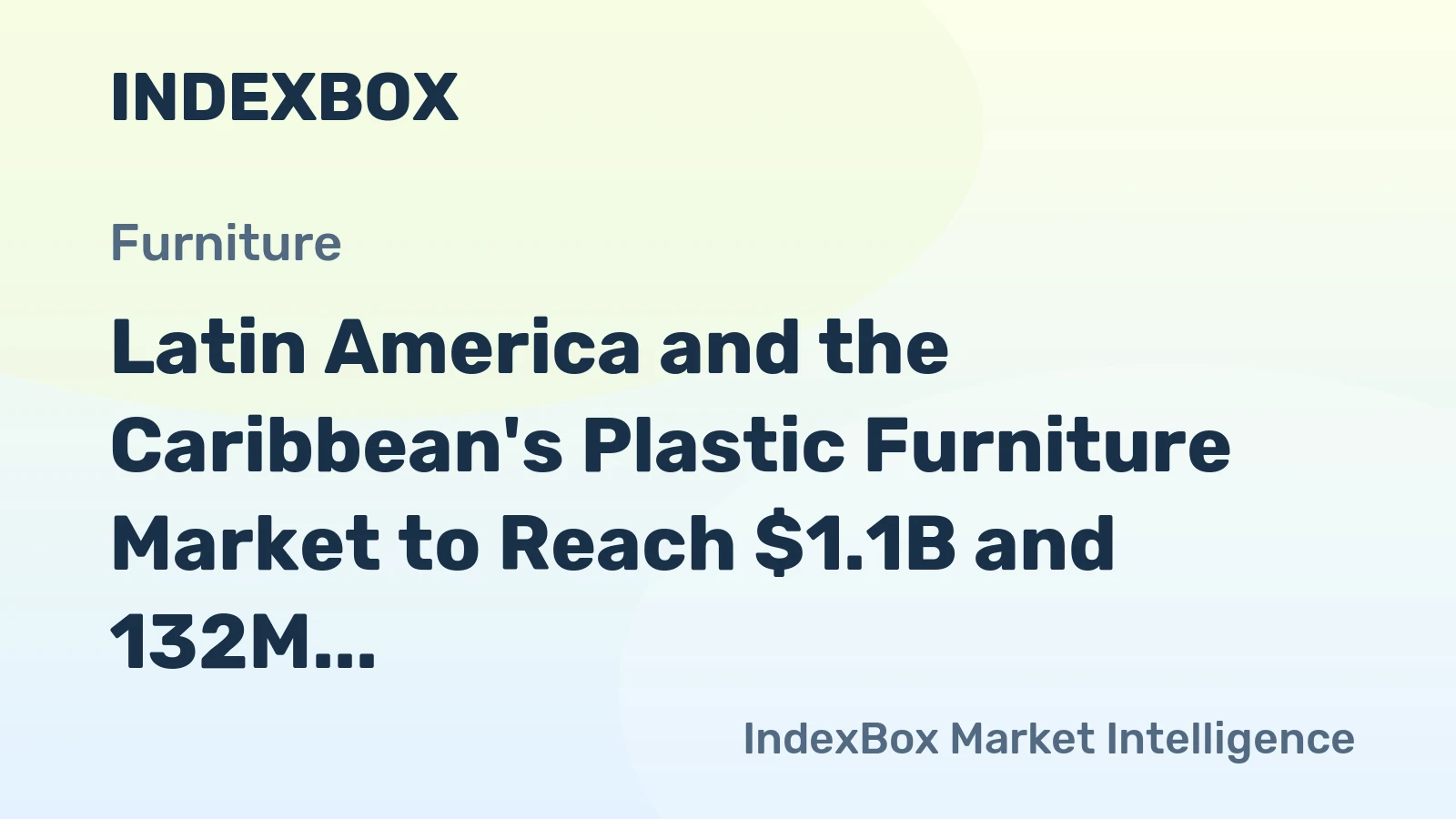 Latin America and the Caribbean's Plastic Furniture Market to Reach $1.1B and 132M Units by 2035