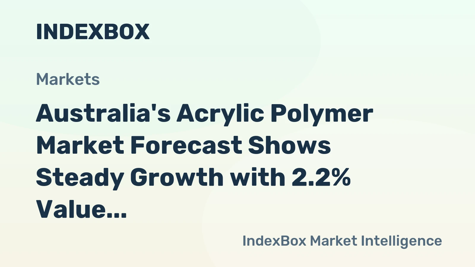 Australia's Acrylic Polymer Market Forecast Shows Steady Growth with 2.2% Value CAGR Through 2035