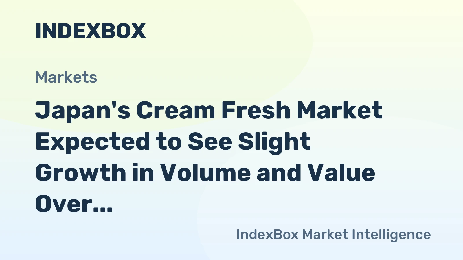 Japan's Cream Fresh Market Expected to See Slight Growth in Volume and Value Over Next Decade