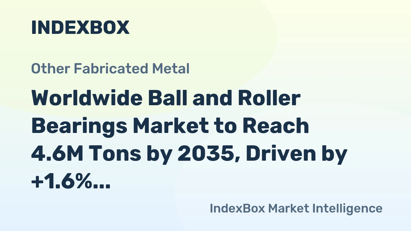 Worldwide Ball and Roller Bearings Market to Reach 4.6M Tons by 2035, Driven by +1.6% CAGR