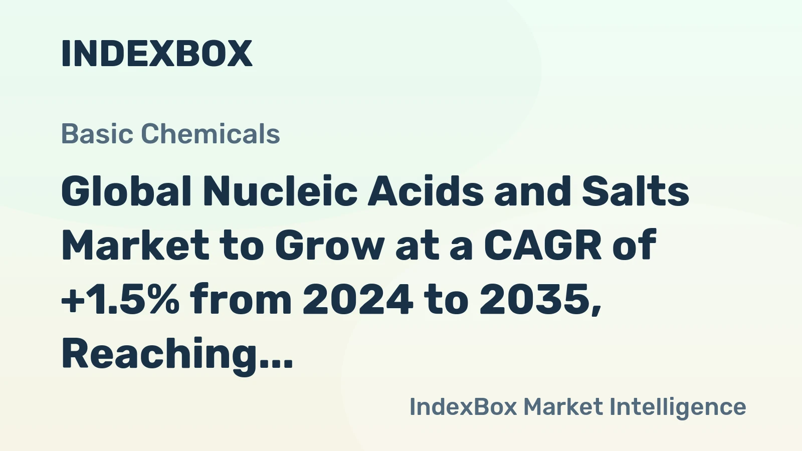 Global Nucleic Acids and Salts Market to Grow at a CAGR of +1.5% from 2024 to 2035, Reaching 1.6M Tons