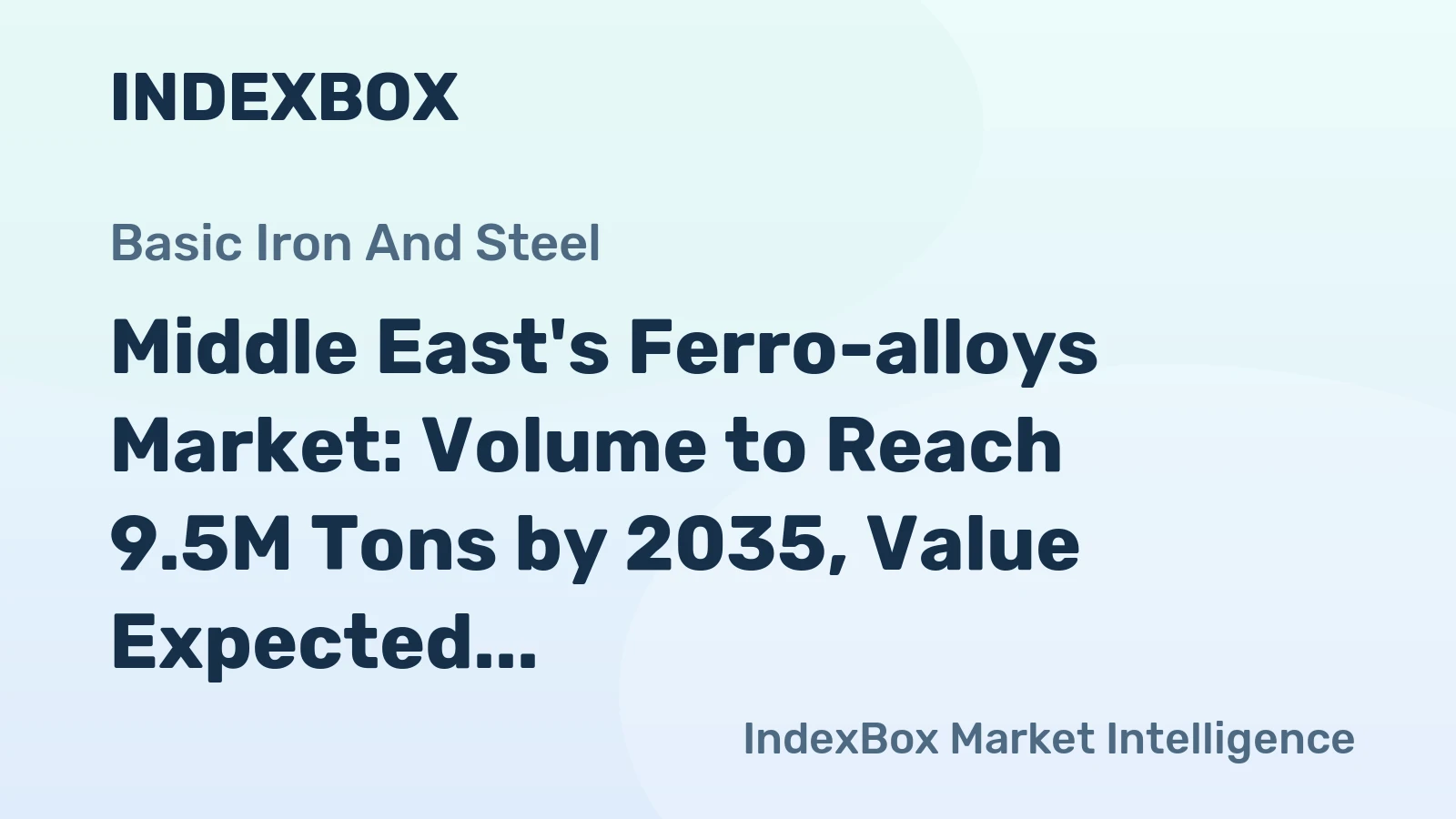 Middle East's Ferro-alloys Market: Volume to Reach 9.5M Tons by 2035, Value Expected to Hit $12.2B