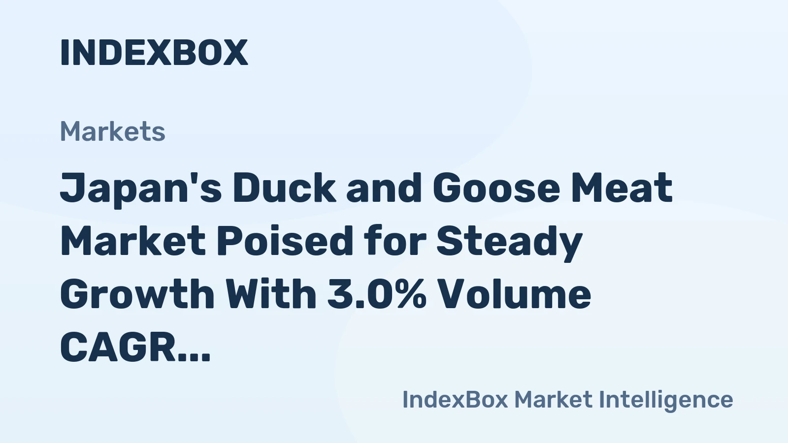 Japan's Duck and Goose Meat Market Poised for Steady Growth With 3.0% Volume CAGR Through 2035