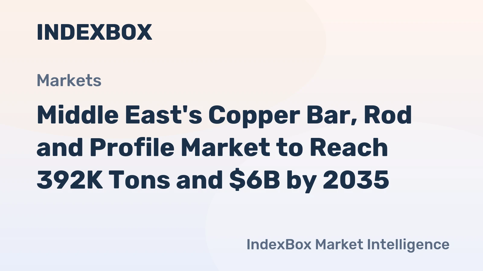 Middle East's Copper Bar, Rod and Profile Market to Reach 392K Tons and $6B by 2035