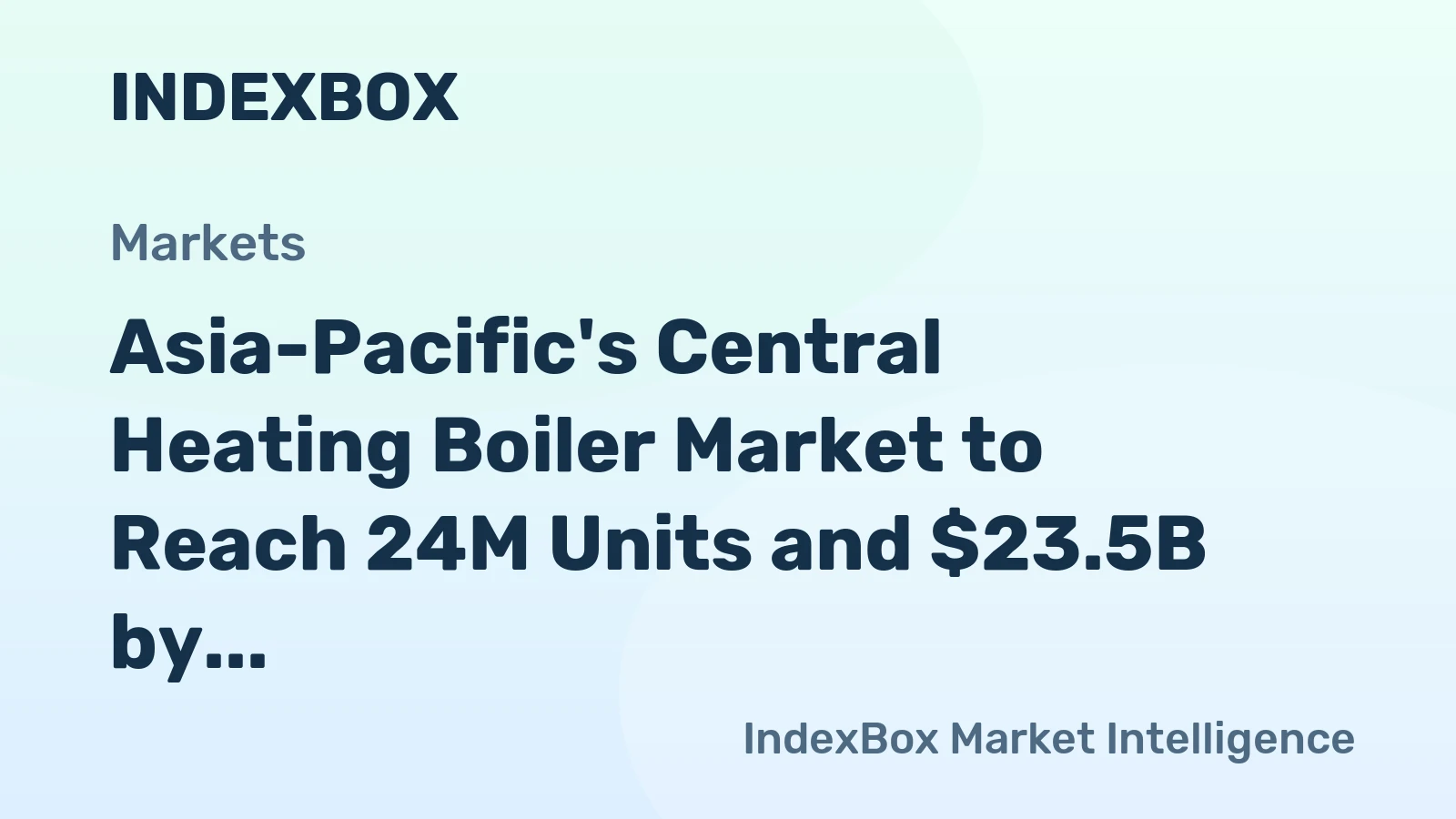 Asia-Pacific's Central Heating Boiler Market to Reach 24M Units and $23.5B by 2035