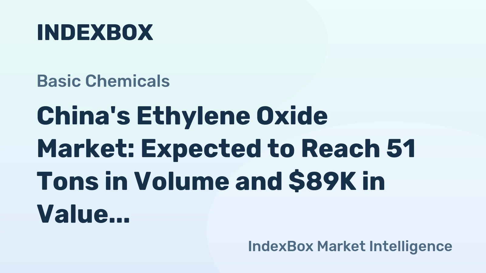 China's Ethylene Oxide Market: Expected to Reach 51 Tons in Volume and $89K in Value by 2035
