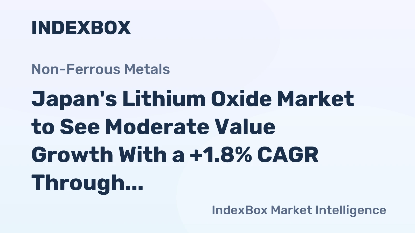 Japan's Lithium Oxide Market to See Moderate Value Growth With a +1.8% CAGR Through 2035