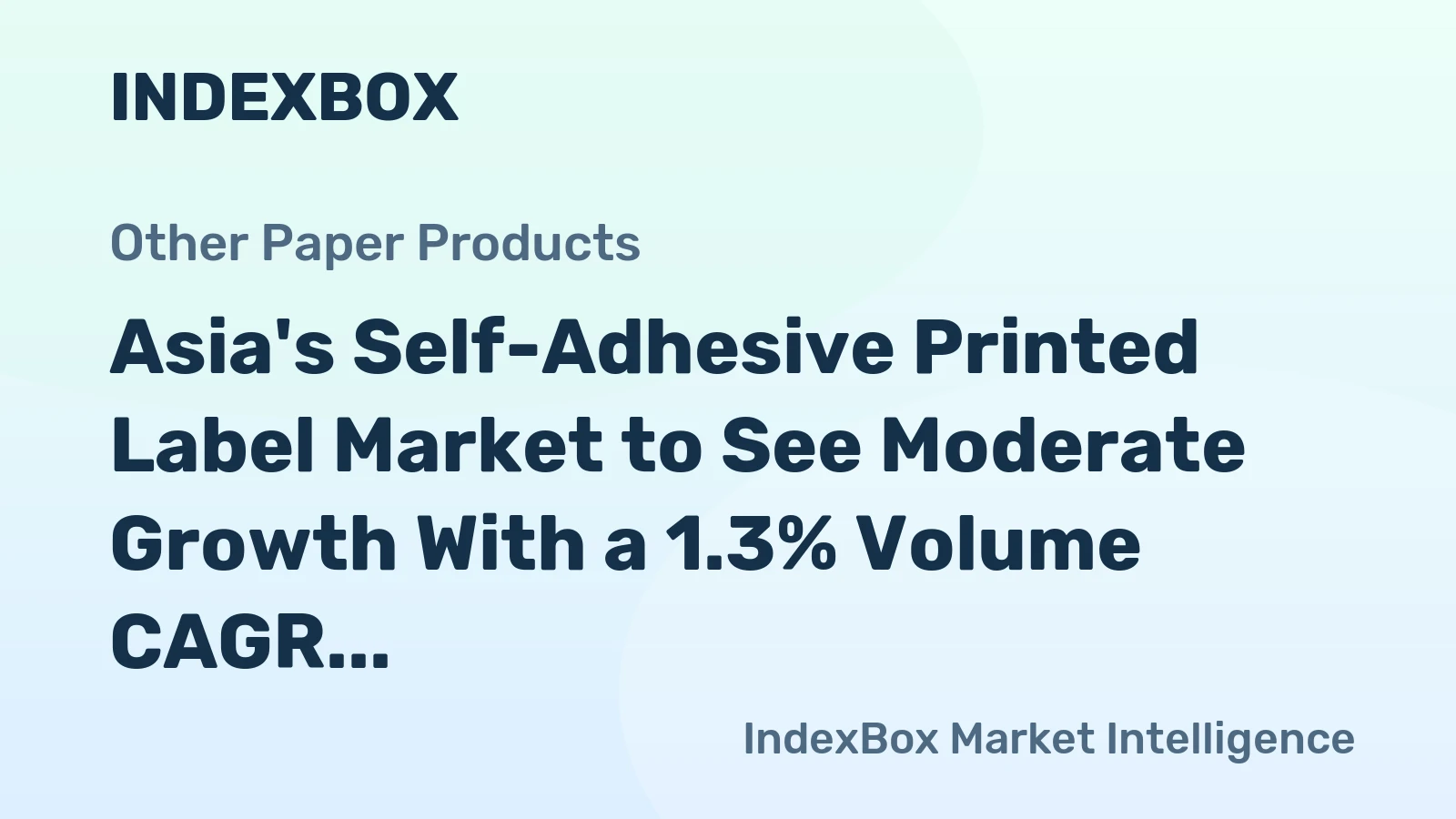 Asia's Self-Adhesive Printed Label Market to See Moderate Growth With a 1.3% Volume CAGR Through 2035