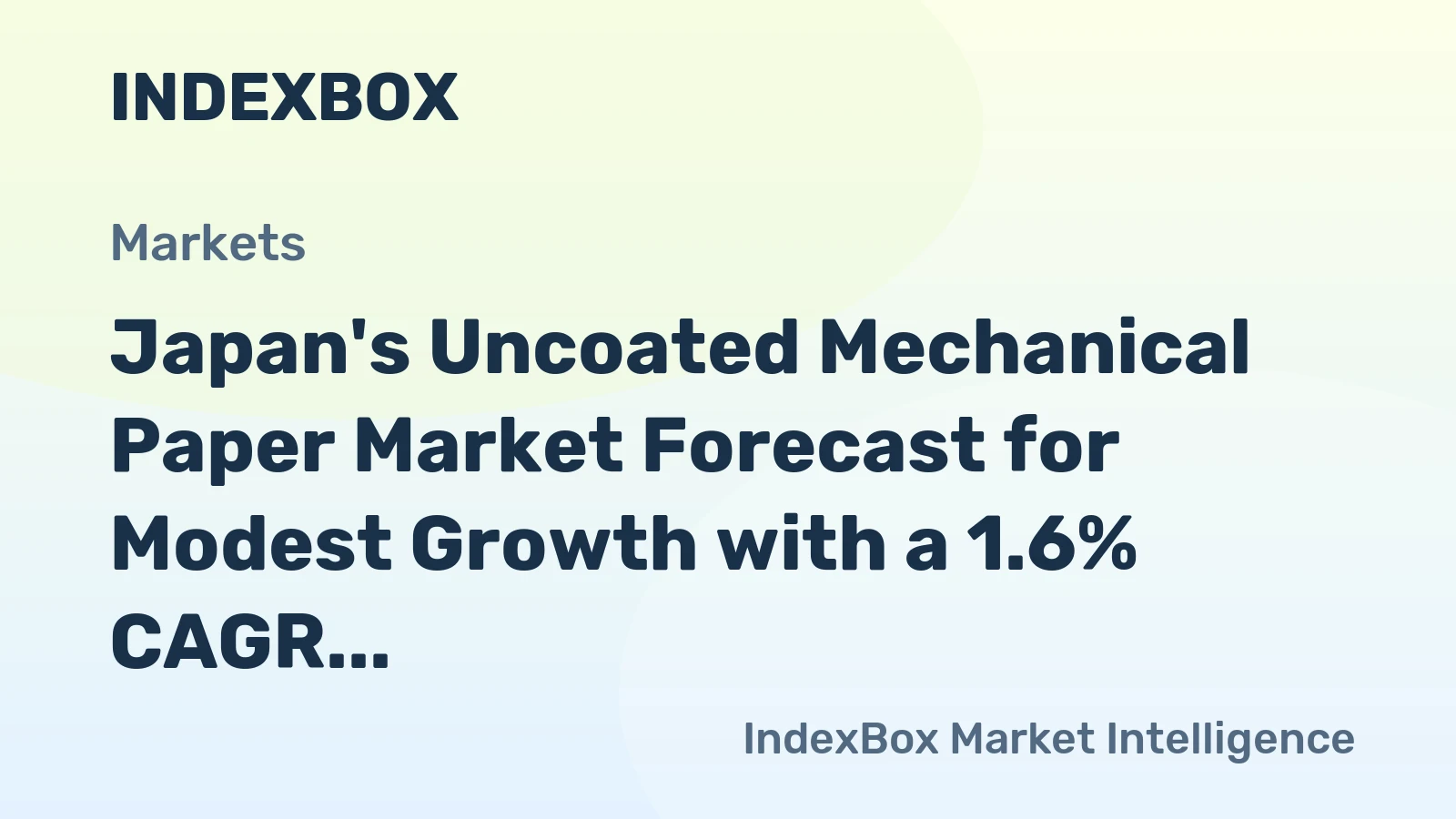 Japan's Uncoated Mechanical Paper Market Forecast for Modest Growth with a 1.6% CAGR in Value