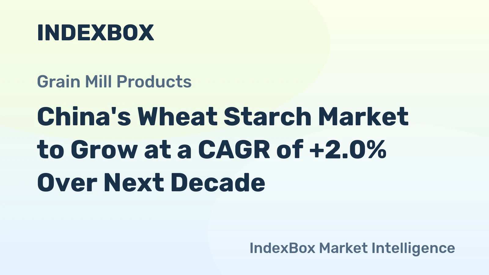 China's Wheat Starch Market to Grow at a CAGR of +2.0% Over Next Decade