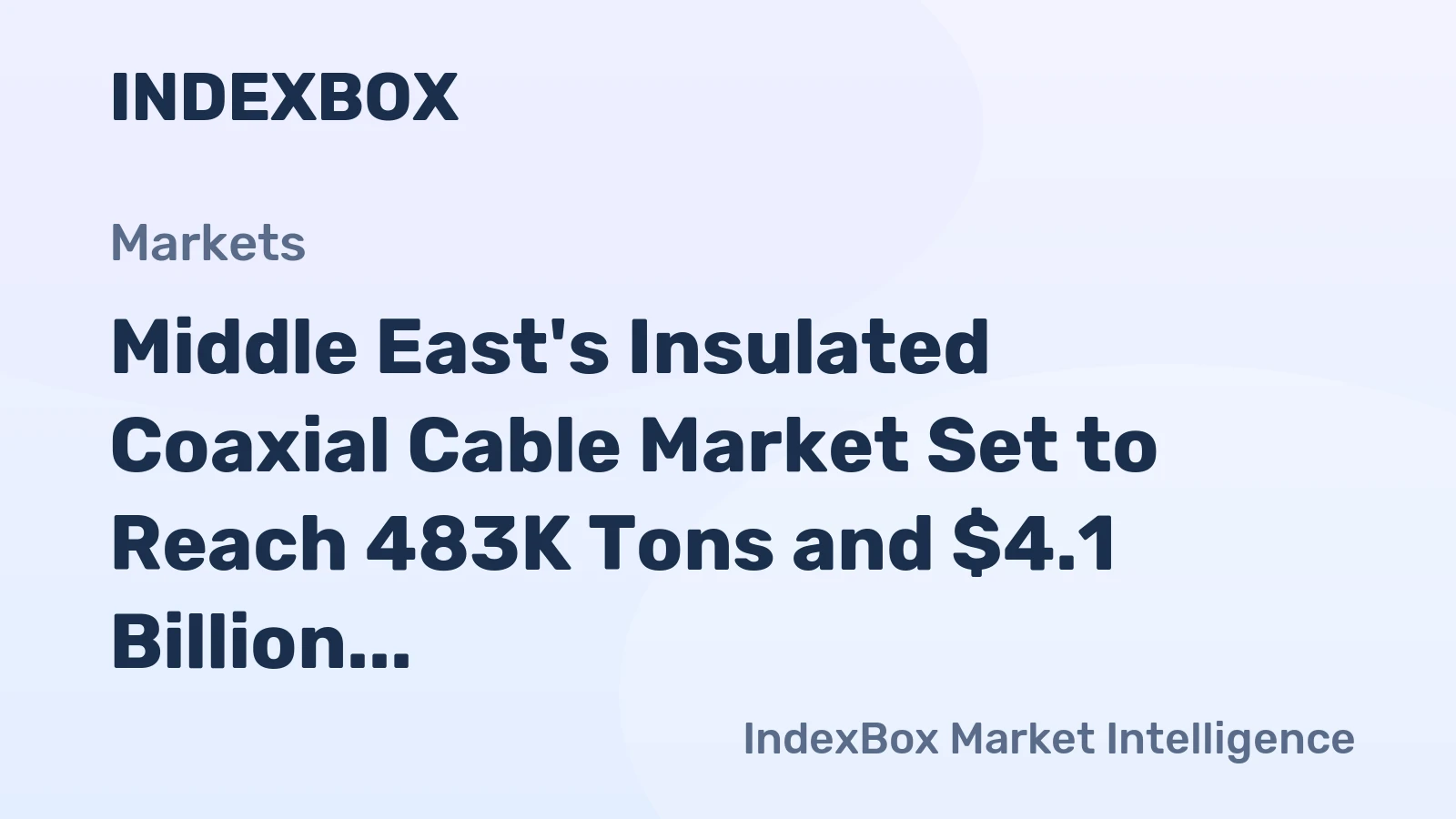 Middle East's Insulated Coaxial Cable Market Set to Reach 483K Tons and $4.1 Billion by 2035