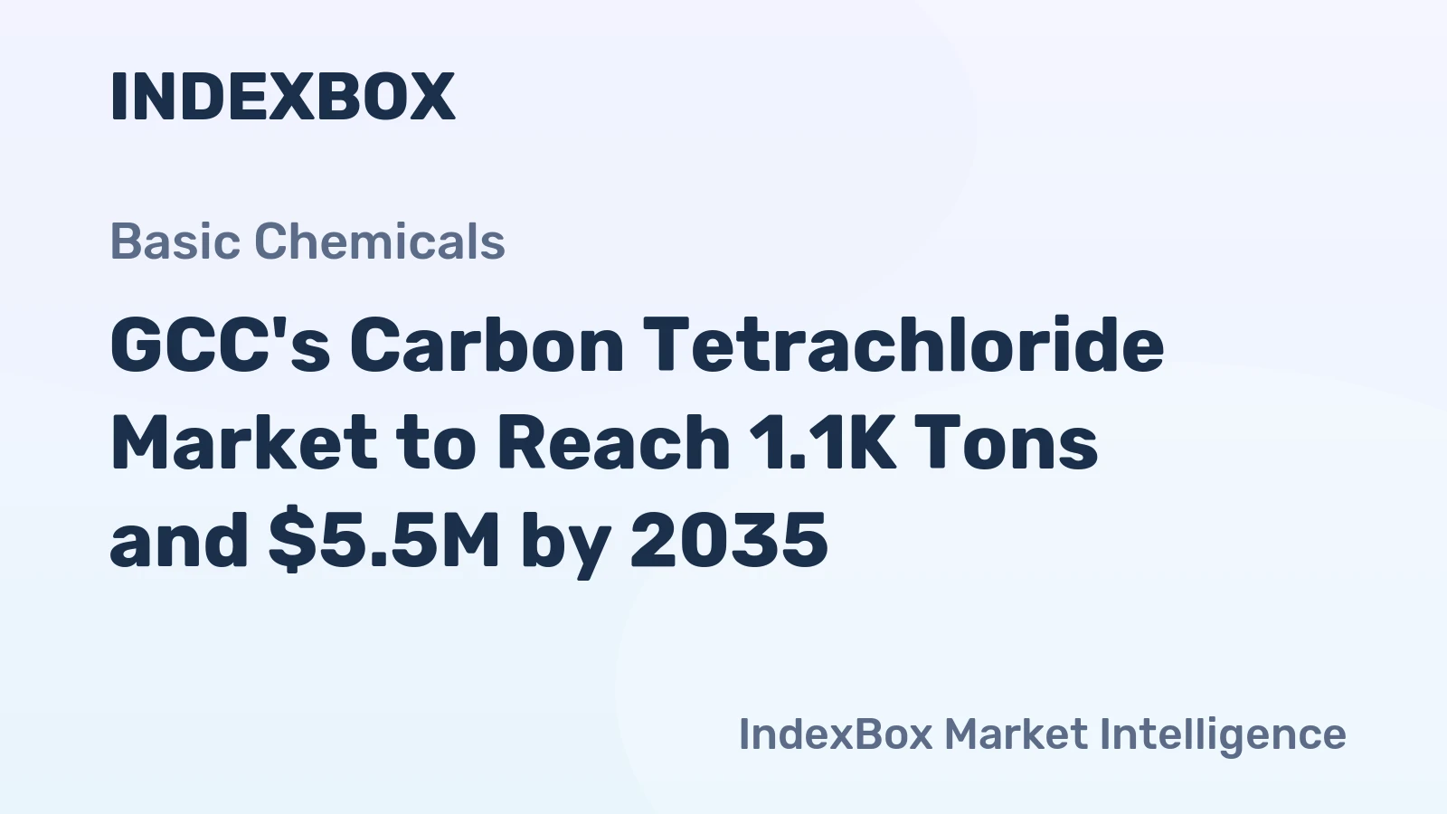 GCC's Carbon Tetrachloride Market to Reach 1.1K Tons and $5.5M by 2035