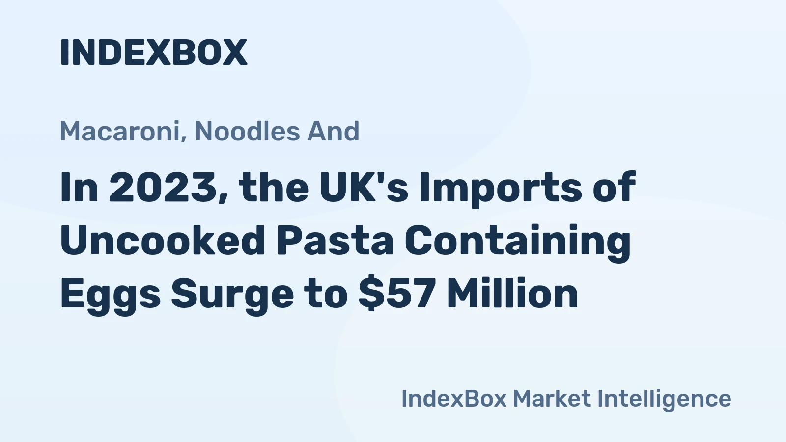 In 2023, the UK's Imports of Uncooked Pasta Containing Eggs Surge to $57 Million