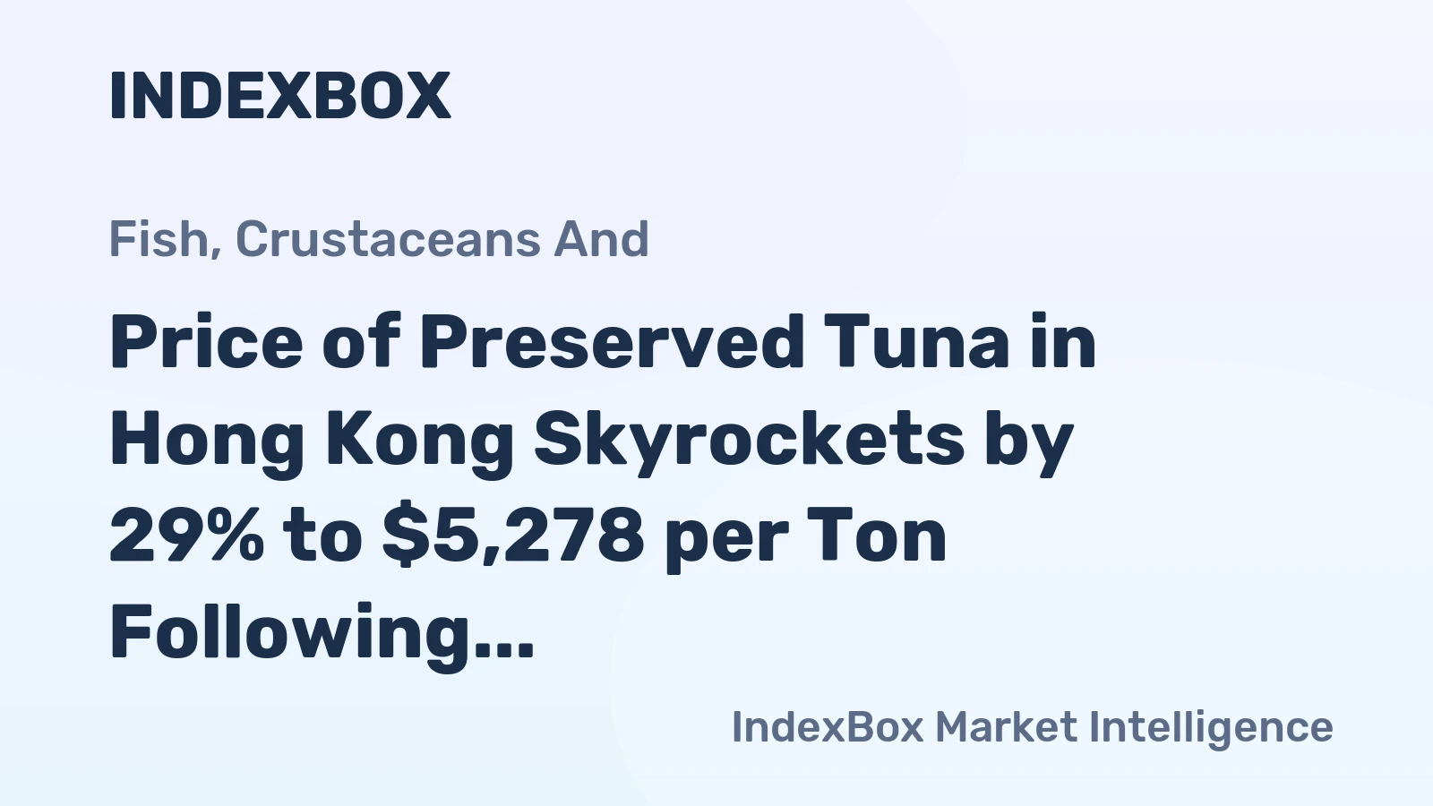 Price of Preserved Tuna in Hong Kong Skyrockets by 29% to $5,278 per Ton Following Two Consecutive Months of Increase.