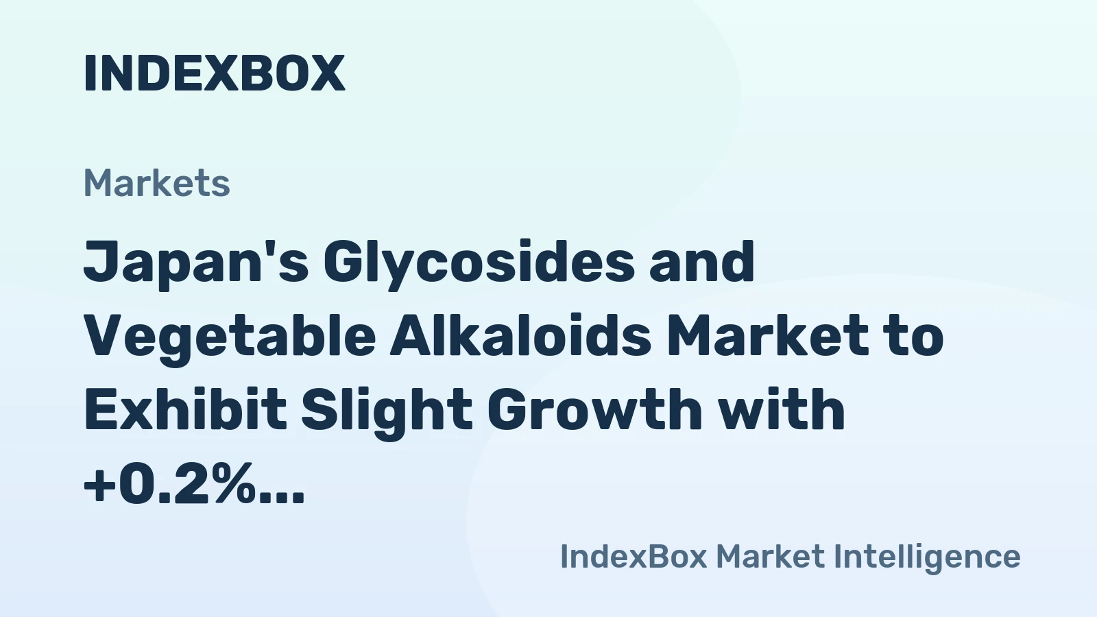 Japan's Glycosides and Vegetable Alkaloids Market to Exhibit Slight Growth with +0.2% CAGR Over Next Decade