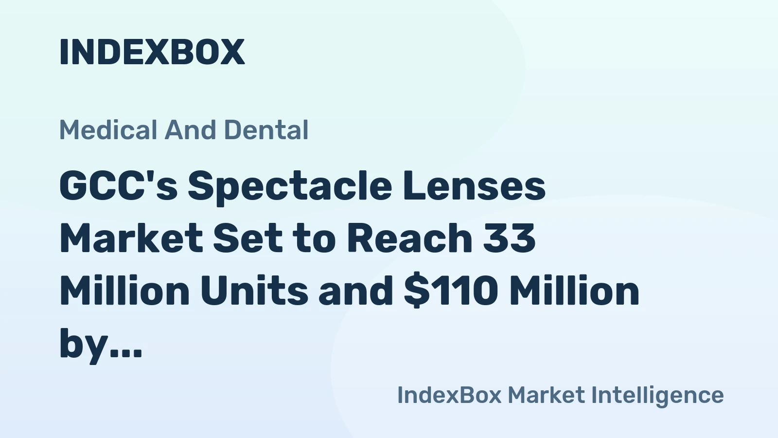 GCC's Spectacle Lenses Market Set to Reach 33 Million Units and $110 Million by 2035