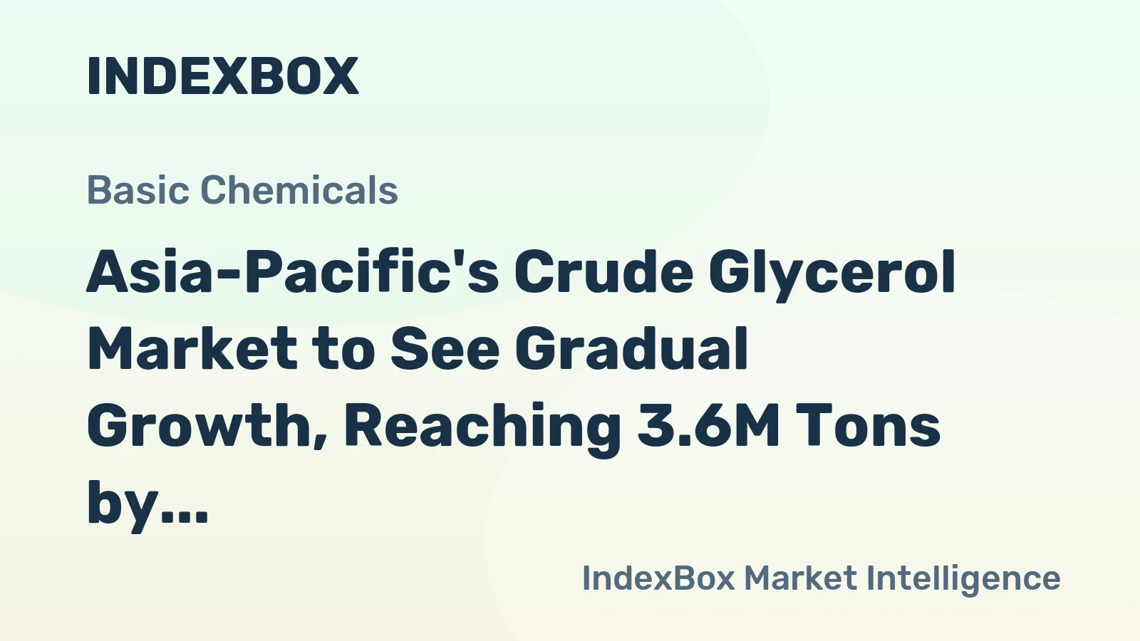 Asia-Pacific's Crude Glycerol Market to See Gradual Growth, Reaching 3.6M Tons by 2035
