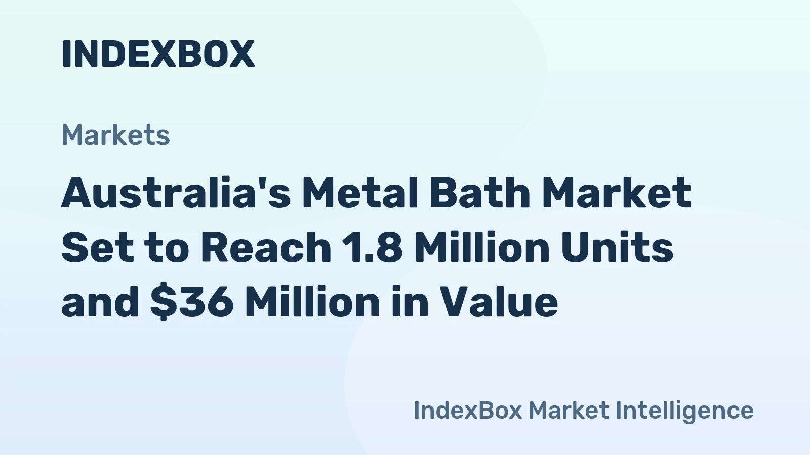 Australia's Metal Bath Market Set to Reach 1.8 Million Units and $36 Million in Value