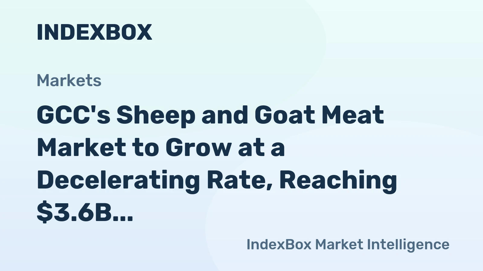 GCC's Sheep and Goat Meat Market to Grow at a Decelerating Rate, Reaching $3.6B by 2035