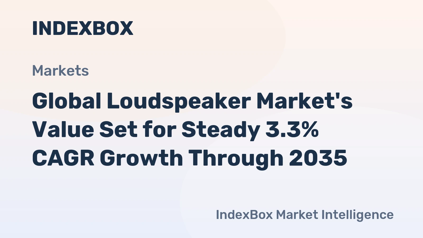 Global Loudspeaker Market's Value Set for Steady 3.3% CAGR Growth Through 2035