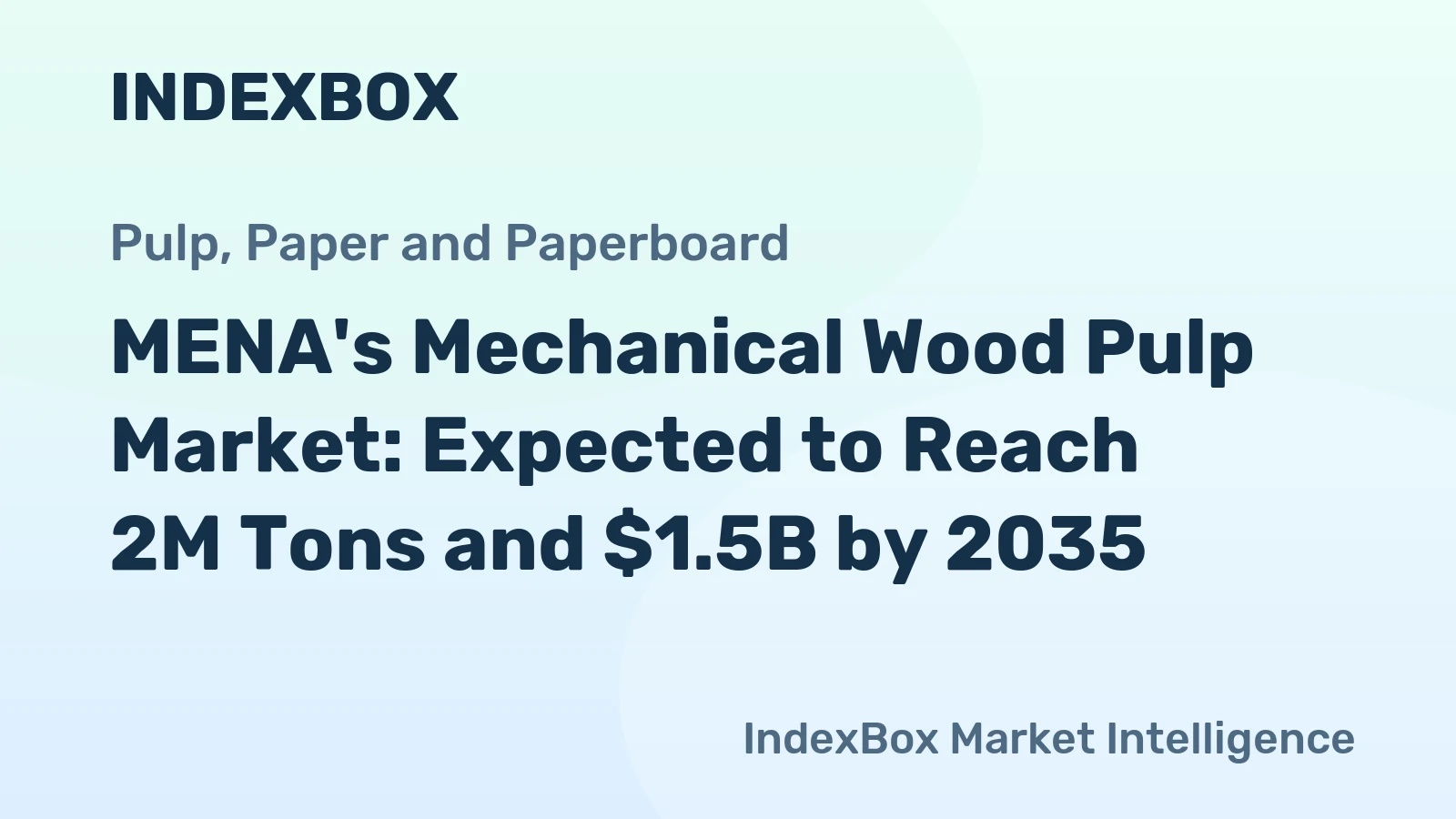 MENA's Mechanical Wood Pulp Market: Expected to Reach 2M Tons and $1.5B by 2035