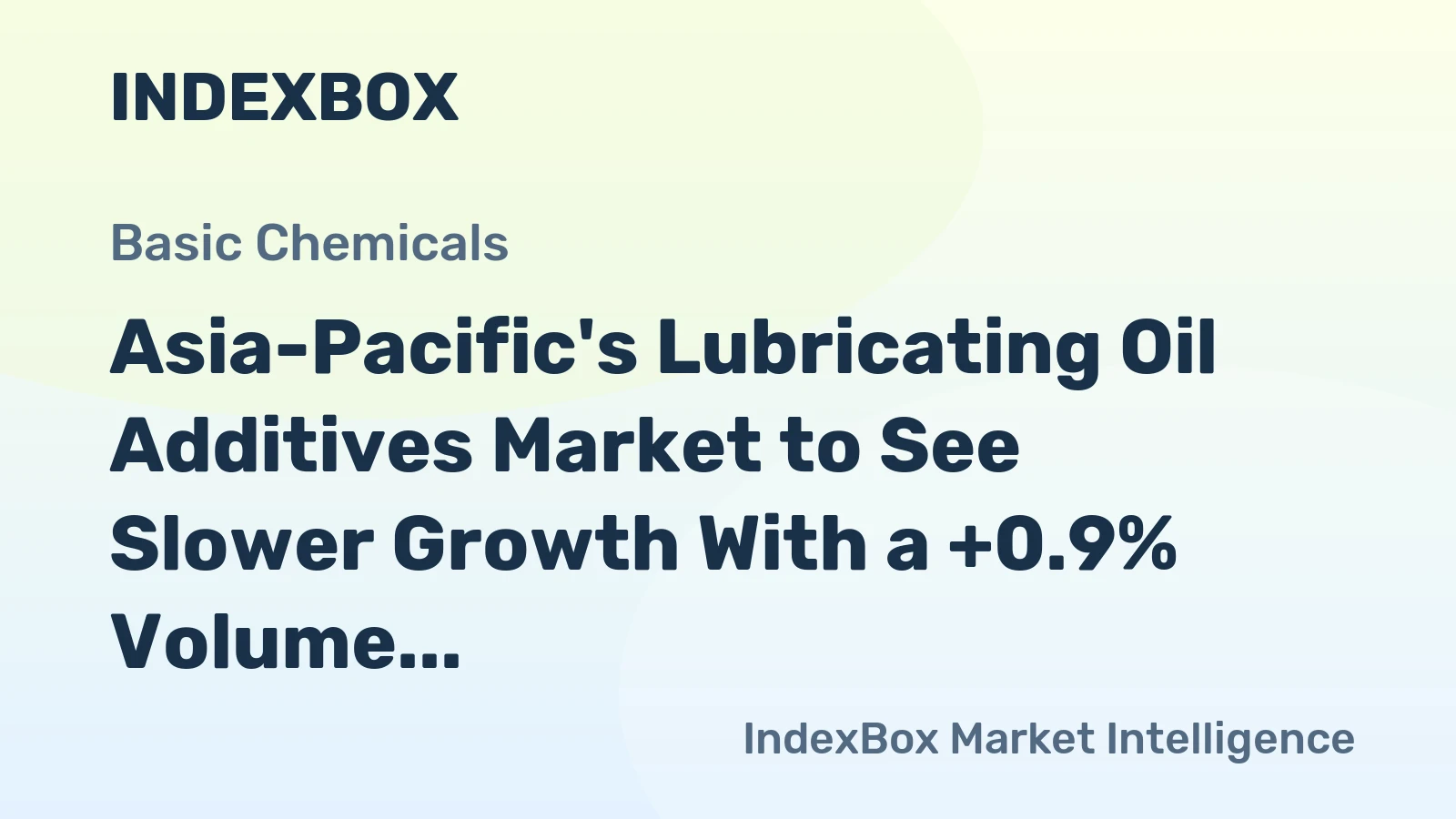Asia-Pacific's Lubricating Oil Additives Market to See Slower Growth With a +0.9% Volume CAGR Through 2035