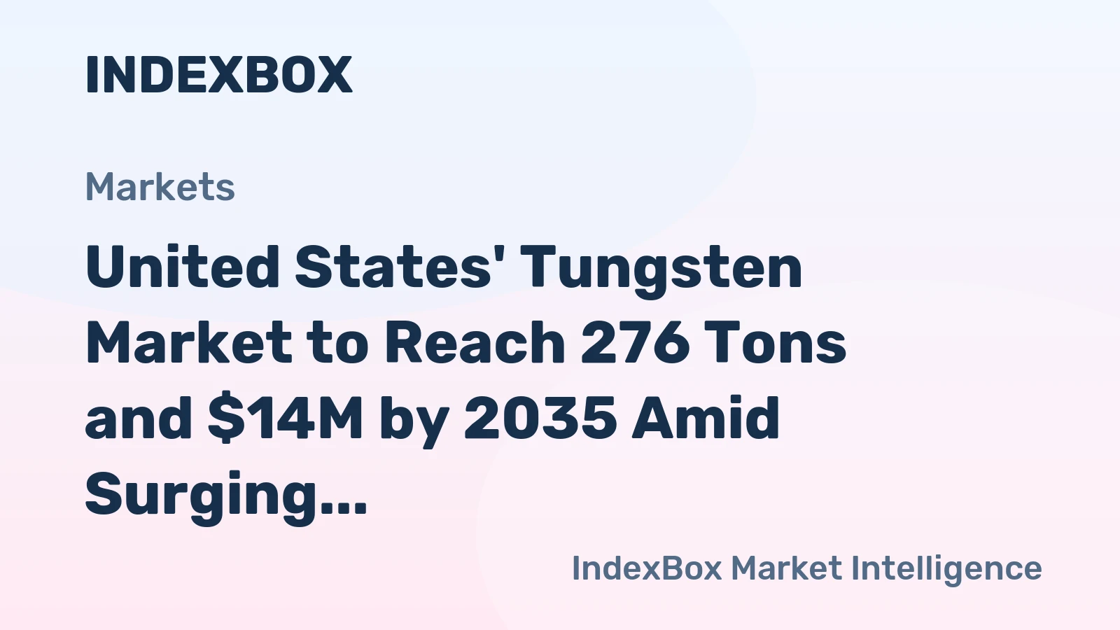 United States' Tungsten Market to Reach 276 Tons and $14M by 2035 Amid Surging Demand and Import Reliance