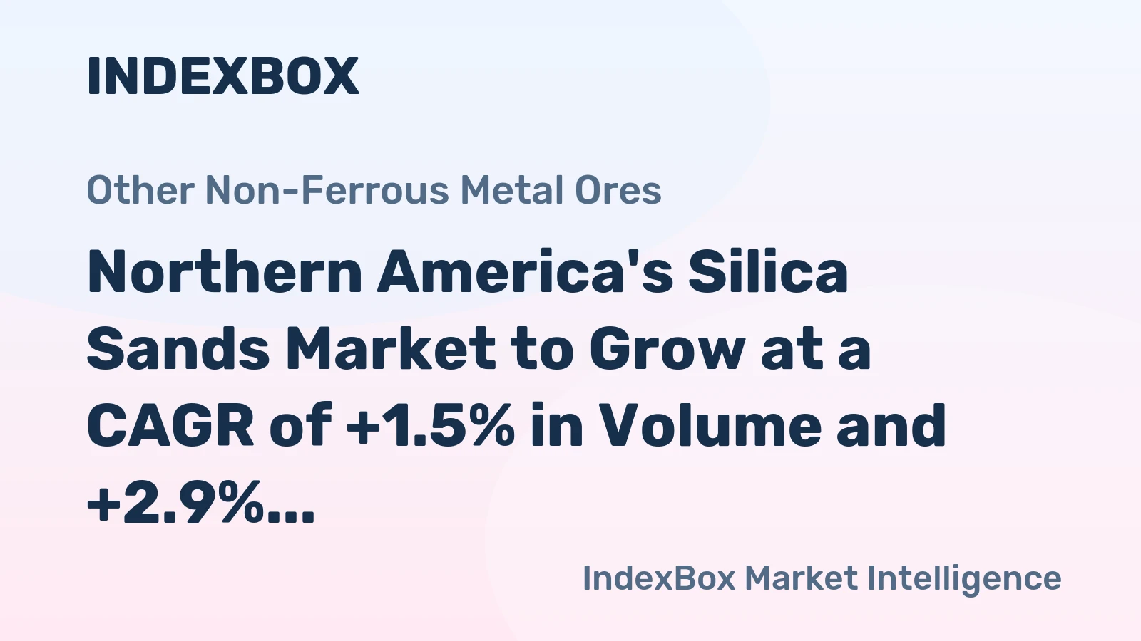 Northern America's Silica Sands Market to Grow at a CAGR of +1.5% in Volume and +2.9% in Value over the Next Decade, with Market Value Reaching $14.9B by 2035