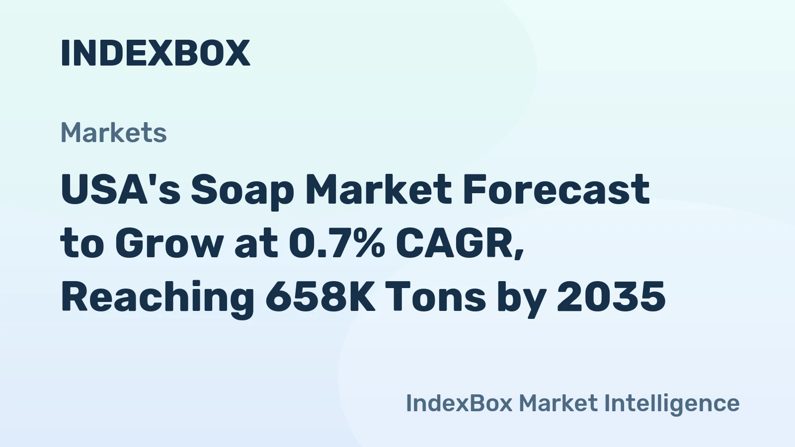 USA's Soap Market Forecast to Grow at 0.7% CAGR, Reaching 658K Tons by 2035