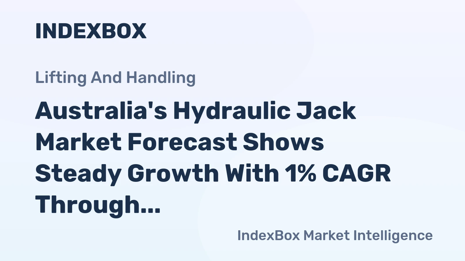 Australia's Hydraulic Jack Market Forecast Shows Steady Growth With 1% CAGR Through 2035