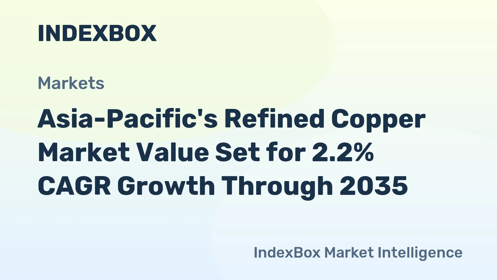 Asia-Pacific's Refined Copper Market Value Set for 2.2% CAGR Growth Through 2035